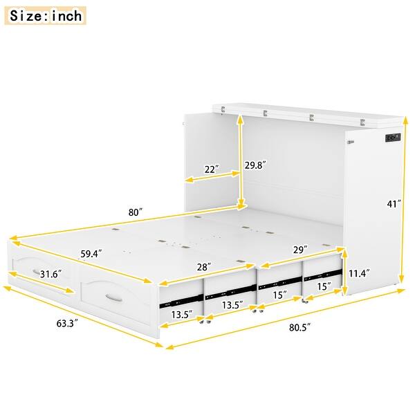 [Pulley Structure Design] Queen Size Murphy Bed - Bed Bath & Beyond ...